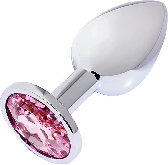 Pink Jewel Steel Buttplug The Sissy Market