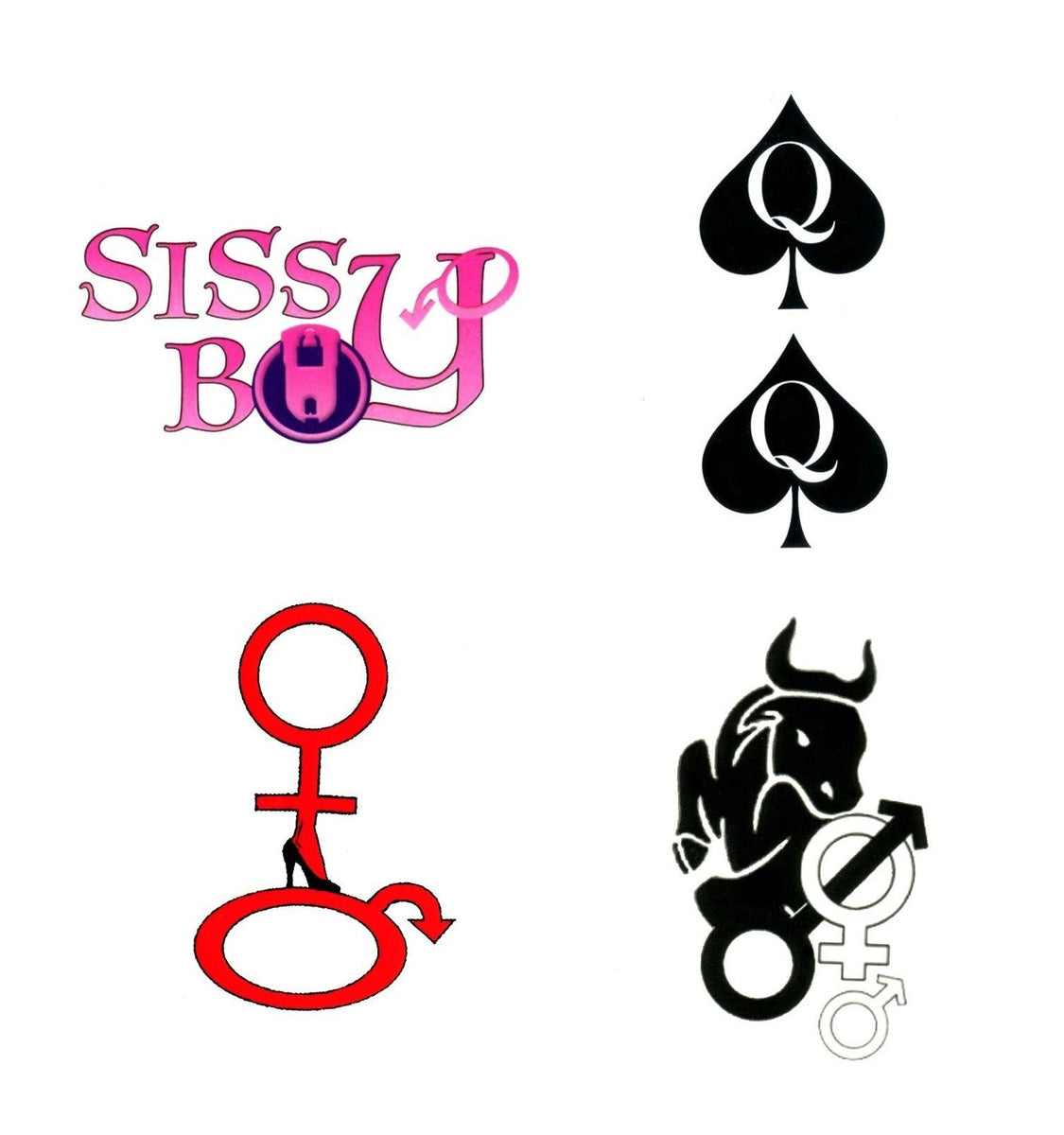 Sissy Humiliation Temporary Tattoo Set The Sissy Market