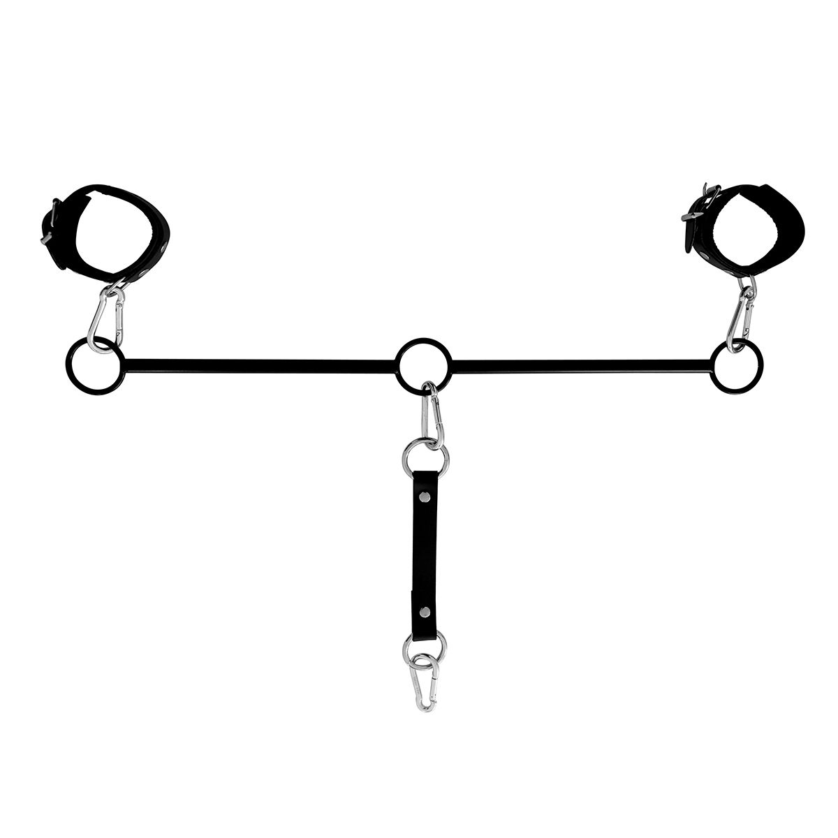 SPREADER BAR TRIPPLE O-RING WITH HANDCUFFS AND STRAP – The Sissy Market